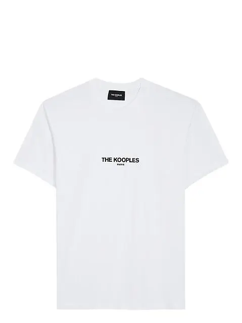 The Kooples Brand-print Cotton T-shirt - White