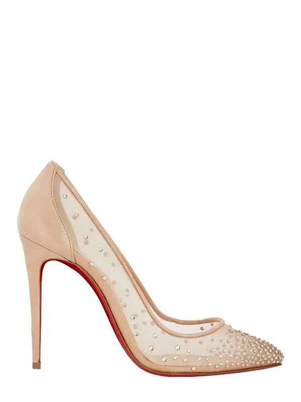 CHRISTIAN LOUBOUTIN Follies Strass 100 Suede Courts - Version Li