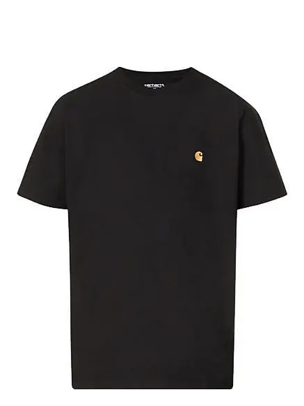 Carhartt Work In Progress Chase Brand-embroidered Cotton-jersey T-shirt - Black Gold