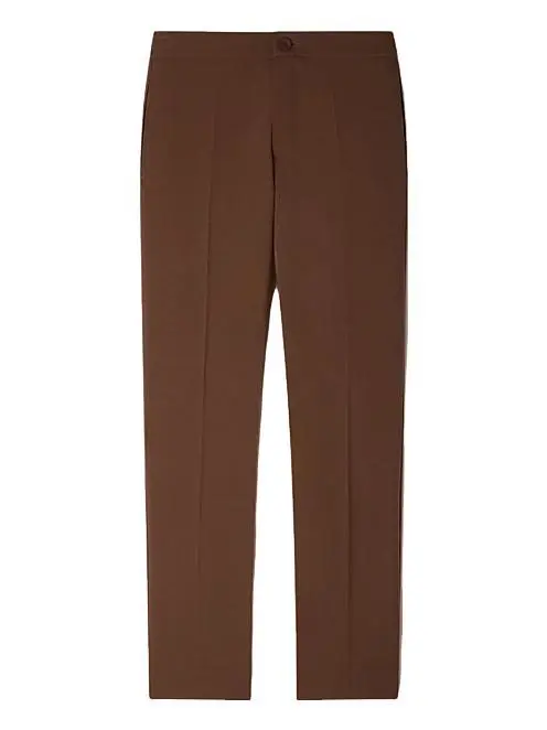 Sandro High-rise Slim Fit Trousers - Cognac
