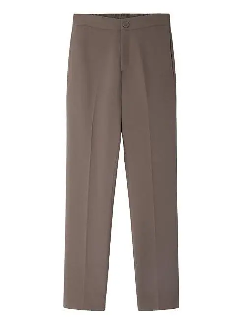 Sandro High-rise Stretch-jersey Trousers - Light Taupe