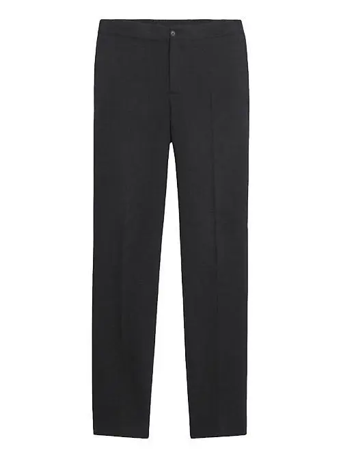 Sandro High-rise Stretch-jersey Trousers - Noir / Gris
