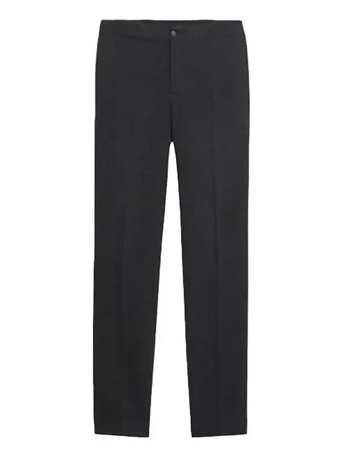 Sandro High-rise Stretch-jersey Trousers - Noir / Gris
