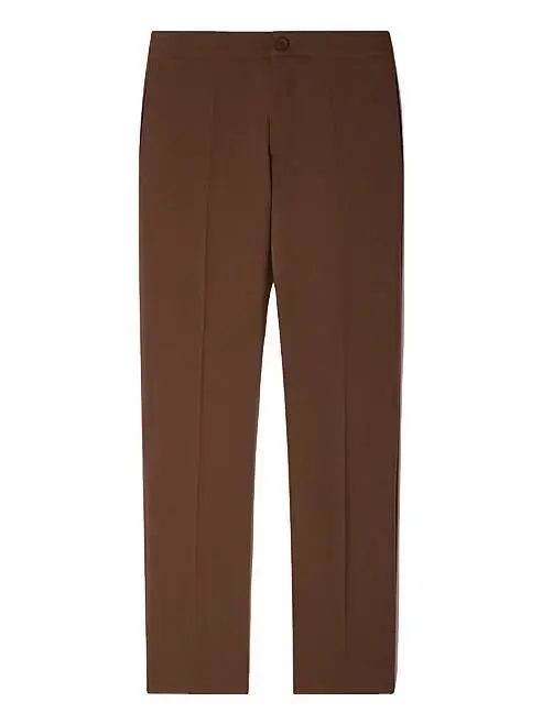 Sandro High-rise Slim Fit Trousers - Nut