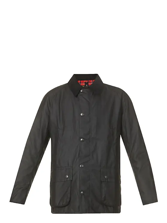 Barbour Ashby Corduroy-trimmed Waxed Cotton Jacket - Black