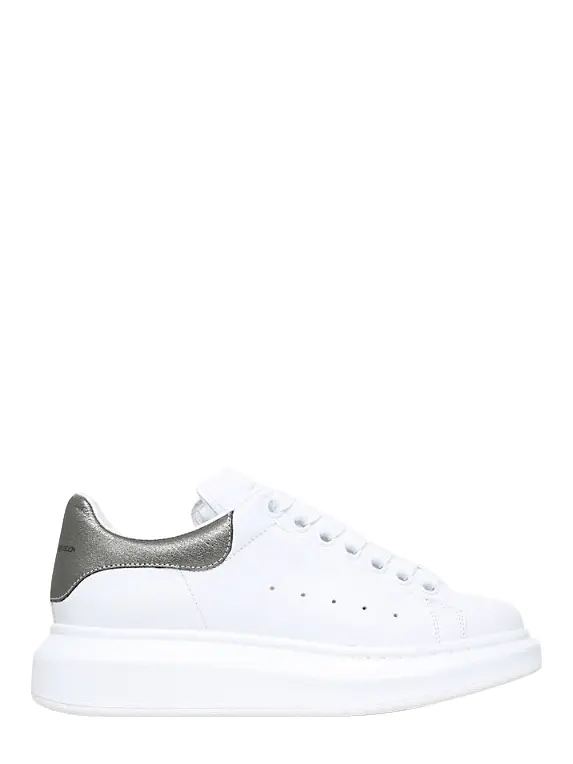 Alexander McQueen Leather Platform Trainers - White/blk