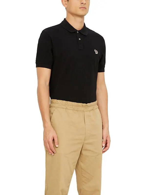Paul Smith Zebra-embroidered Cotton-piqué Polo Shirt - Black