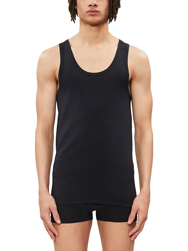 Hanro Cotton-blend Vest Top And Stretch-cotton Boxer Briefs - Black