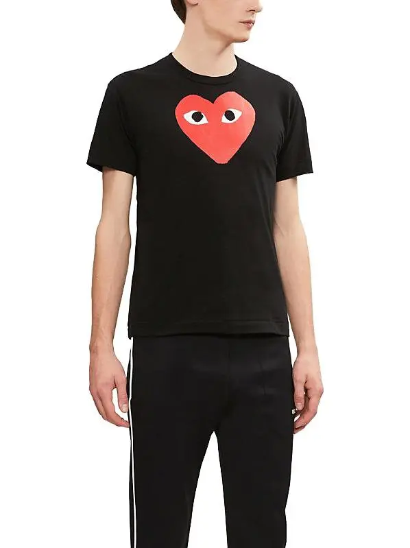 Play Comme Des Garcon Play Heart Cotton T-shirt - Black