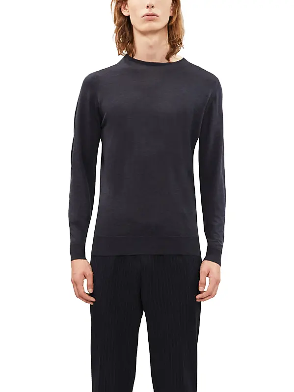 John Smedley Lundy Crewneck Jumper - Hepburn Smoke