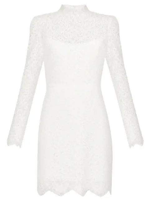 Jenny Yoo Hart High-neck Mini Dress - Ivory