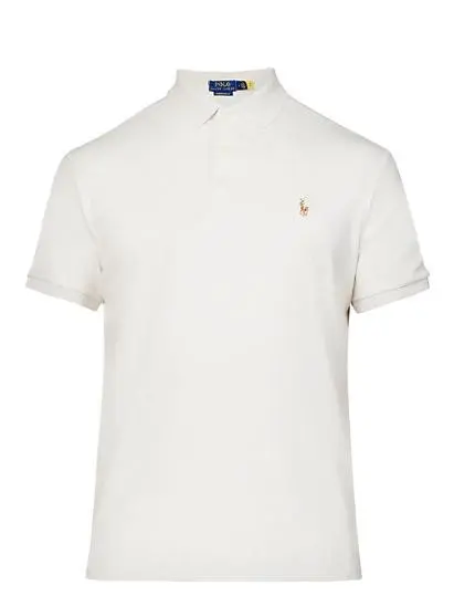 Polo Ralph Lauren Short-sleeved Logo-embroidered Custom Slim-fit Cotton-jersey Polo Shirt - American Heather