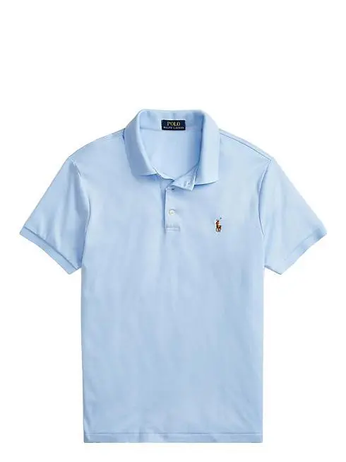 Polo Ralph Lauren Short-sleeved Logo-embroidered Custom Slim-fit Cotton-jersey Polo Shirt - Blue