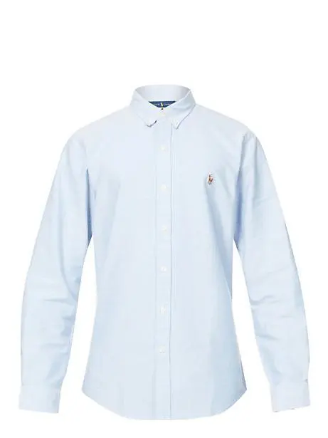 Polo Ralph Lauren Long-sleeved Button-down Slim-fit Cotton Oxford Shirt - Bsr Blue