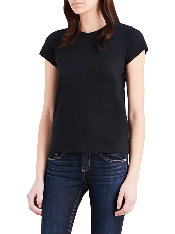 Rag & Bone Round Neck Cotton T-shirt - Black