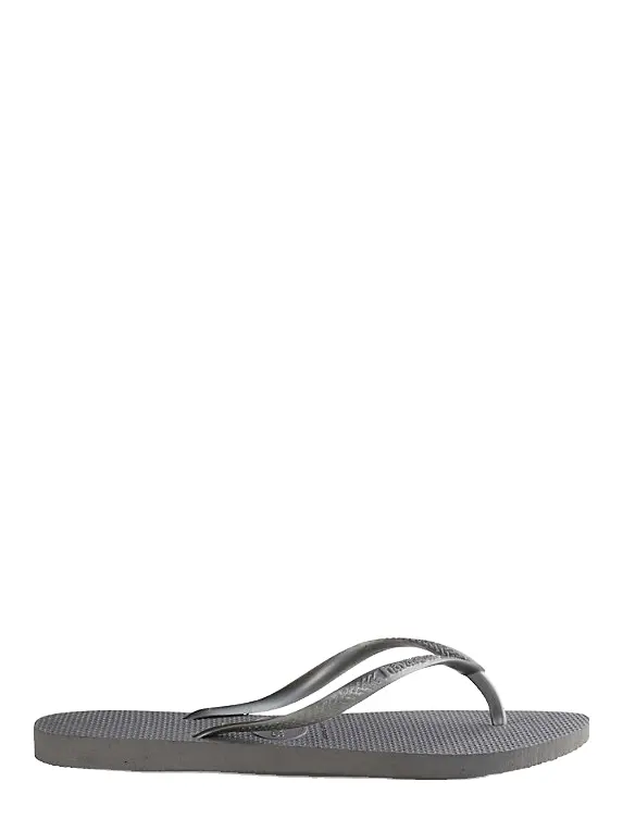 Havaianas Logo-embellished Rubber Flip-flops - Slim Steel Grey