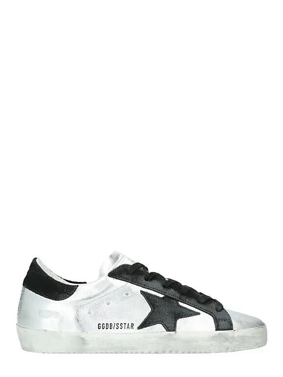 GOLDEN GOOSE Superstar Leather Trainers - Silver Com