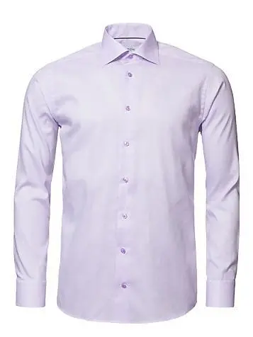 Eton Micro-print Contemporary-fit Cotton-poplin Shirt - Light Purple