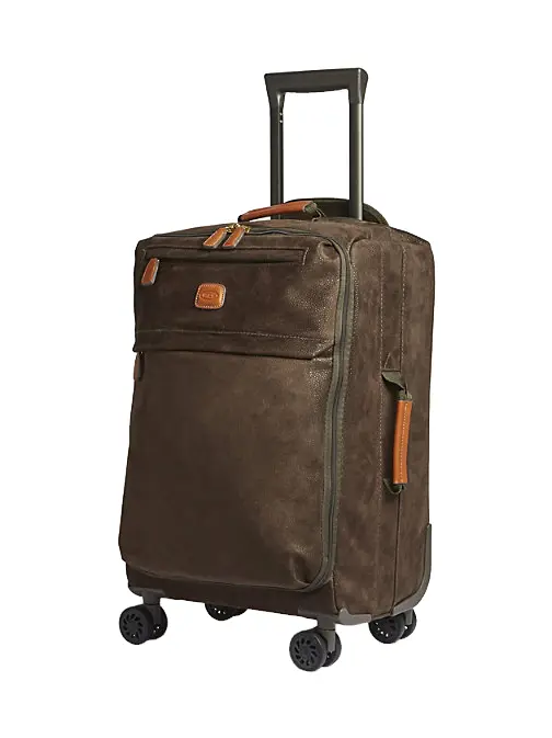 BRICS Life Cabin 4-wheel 55cm Suitcase - Olive/tan
