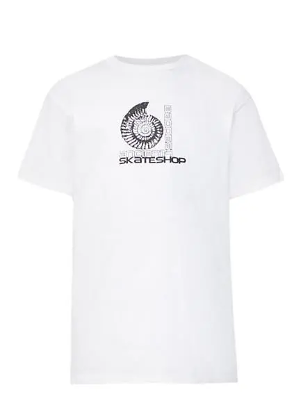 BADDEST SKATE SHOP Ammonite Graphic-print Cotton-jersey T-shirt - White