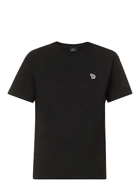 Paul Smith Zebra-embroidered Crewneck Cotton T-shirt - Black