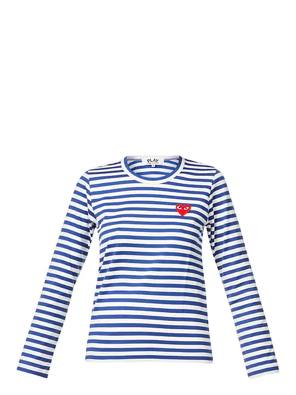 Play Comme Des Garcon Comme Des Garçons Play Heart Appliqué Top - Navy-white