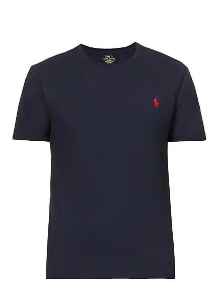 Polo Ralph Lauren Short-sleeved Crewneck Cotton-jersey T-shirt - Ink