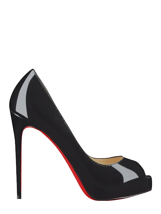 CHRISTIAN LOUBOUTIN Very Prive 120 Patent-leather Courts - Black