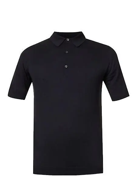John Smedley Sea Island Cotton Polo Shirt - Black