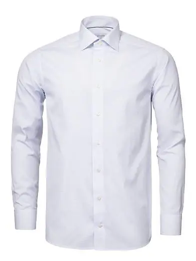Eton Business Point-collar Regular-fit Cotton-poplin Shirt - Blue