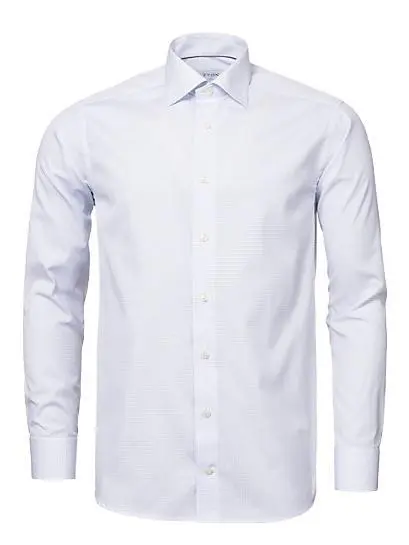 Eton Business Point-collar Regular-fit Cotton-poplin Shirt - Light Blue
