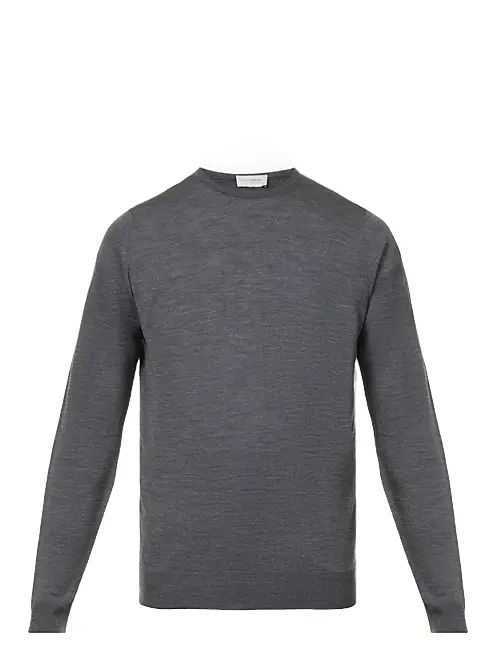 John Smedley Lundy Crewneck Wool Jumper - Charcoal
