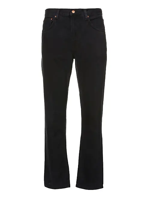 Nudie Jeans Gritty Jackson Slim-fit Straight Denim Jeans - Black Forest