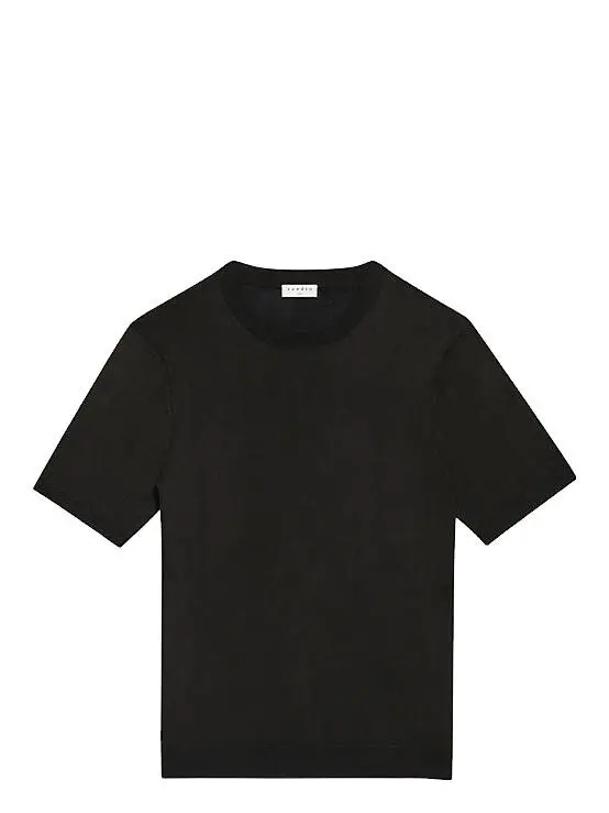 Sandro Crewneck Classic-fit Knitted T-shirt - Noir / Gris