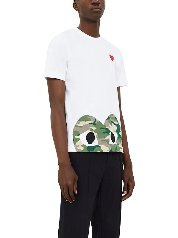 Play Comme Des Garcon Heart-print T-shirt - White