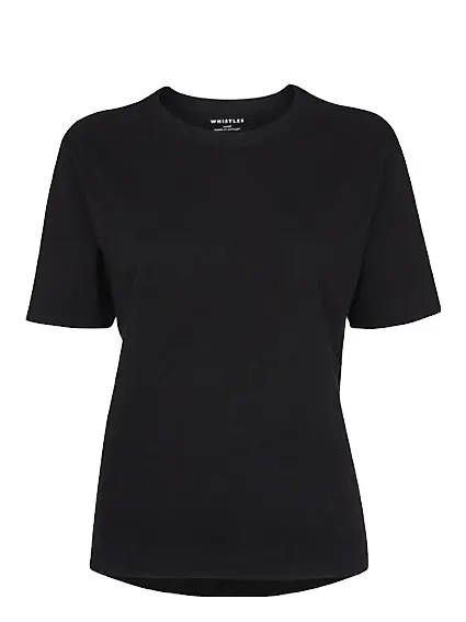 Whistles Cotton Relaxed Fit T-shirt - Black