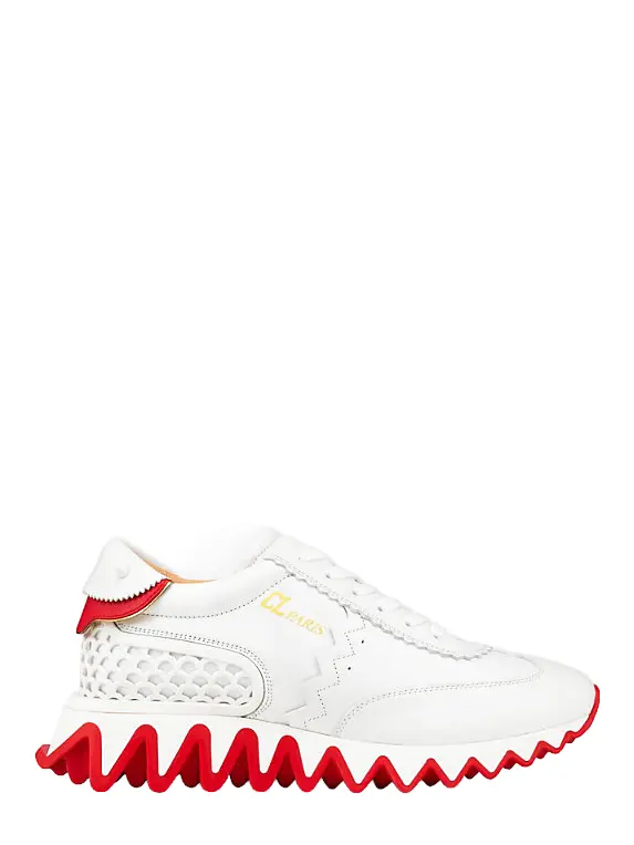 CHRISTIAN LOUBOUTIN Loubishark Donna Leather Trainers - Bianco