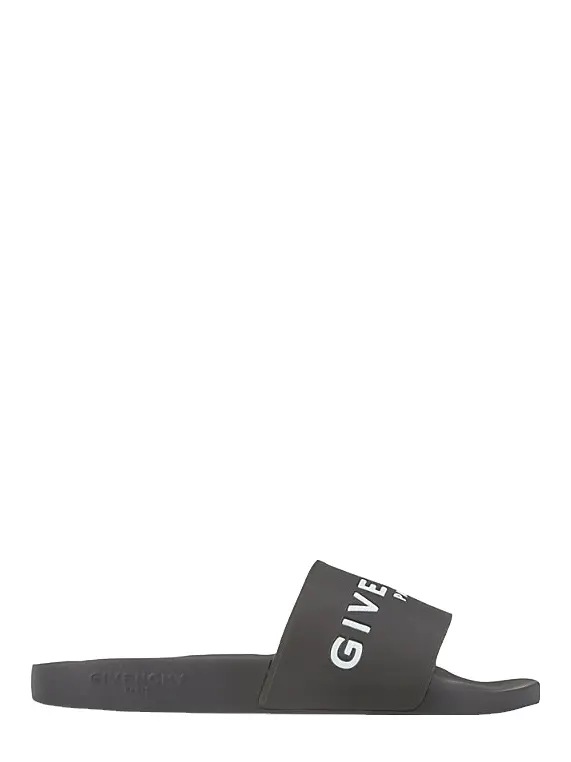 Givenchy Logo Flat Sliders - Black