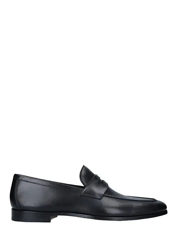 Magnanni Diezma Leather Penny Loafers - Black