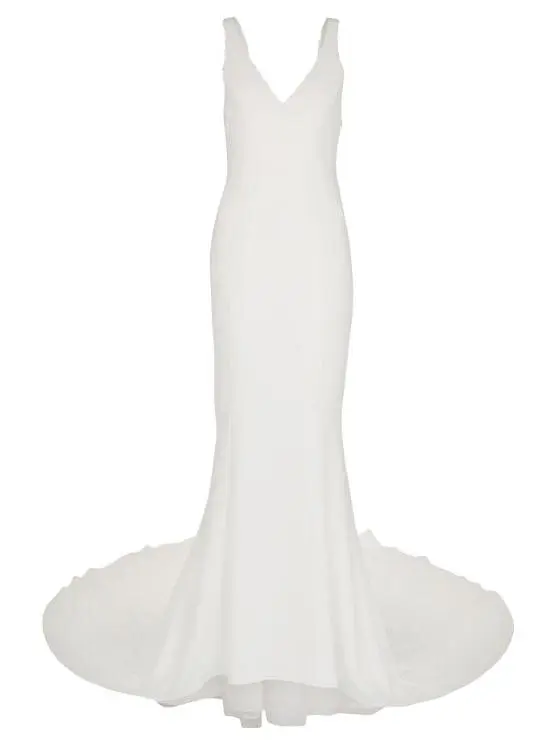 Whistles Billie V-neck Woven Wedding Dress - Cream