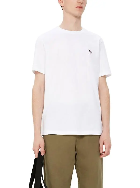 Paul Smith Zebra-embroidered Cotton-jersey T-shirt - White