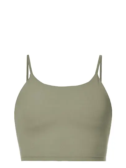 ADANOLA Tank Round-neck Stretch-jersey Bralette - Olive Green