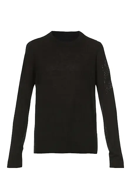 Zadig&Voltaire Miss Rhinestone Arrow Cashmere Sweater - Noir