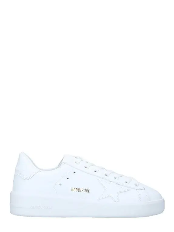 GOLDEN GOOSE Pure Star Star-embroidered Leather Trainers - White