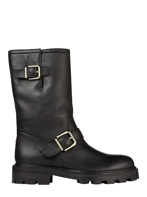 JIMMY CHOO Biker Ii Leather Boots - Black