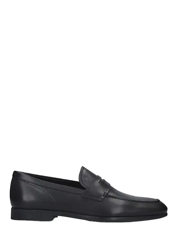 TOD'S Gomma Leather Loafers - Black