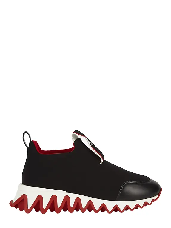CHRISTIAN LOUBOUTIN Tiketa Run Leather And Mesh Trainers - Black