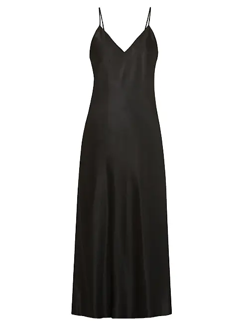 JOSEPH Clea Silk Strappy Midi Dress - Black