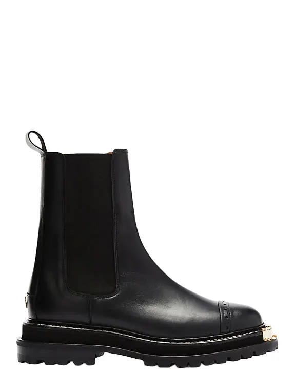 Sandro Liam Leather Chelsea Boots - Black