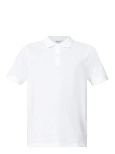 Sunspel Short-sleeved Cotton- Piqué Polo Shirt - White